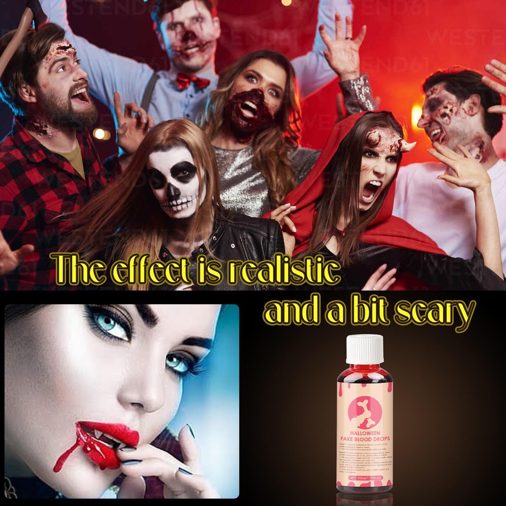 Edible Fake Blood 50ml Safe Halloween Fake Blood Vampire Blood Makeup ...