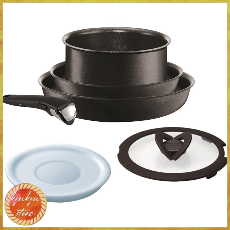 Tefal Ingenio Neo IH Hard Titanium Plus 6-Piece Cookware Set - Detachable Handle, Titanium ...