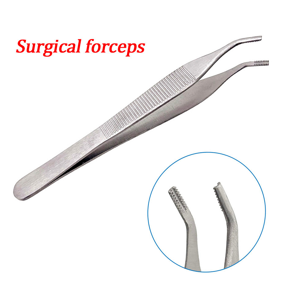 Stainless Steel Ophthalmic Tweezers Cartilage Forceps With Teeth And ...