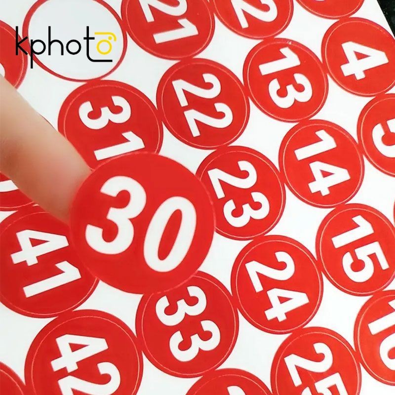 Round Number Sticker Numbers 1-100 Red Color Diameter 1 Cm./3cm/5 Cm/10 ...
