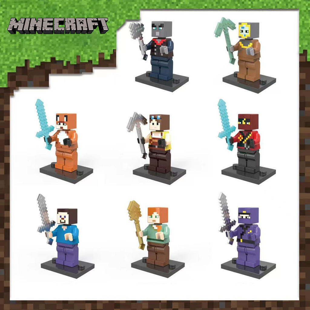 8pcs / Set DIY Minecraft Small Building Blocks Figure Finger Toy Set ...