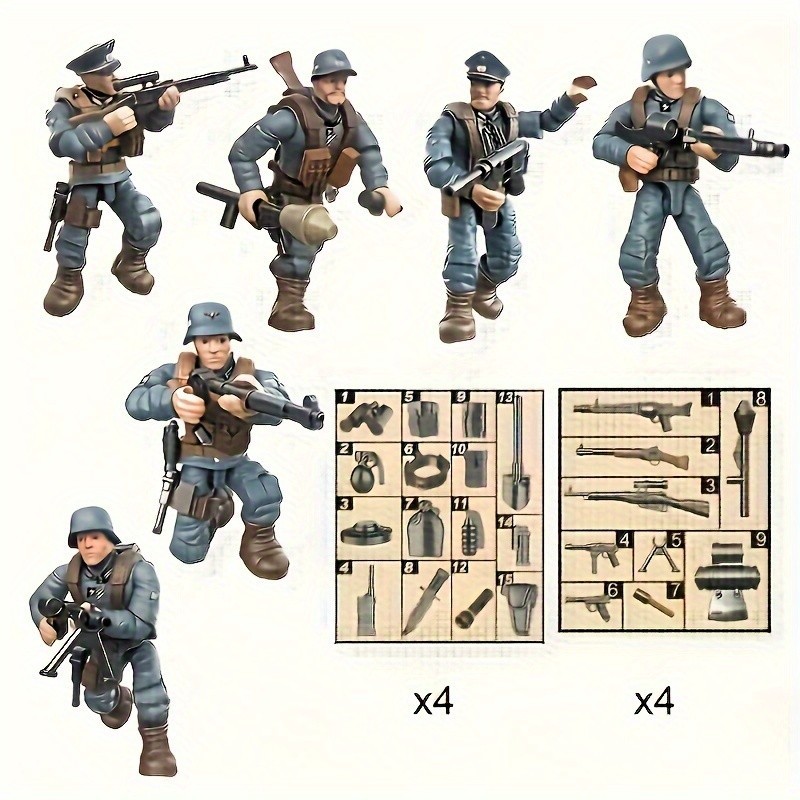 Military Action Figures Set 6Pcs Mini Special Forces Soldier With ...