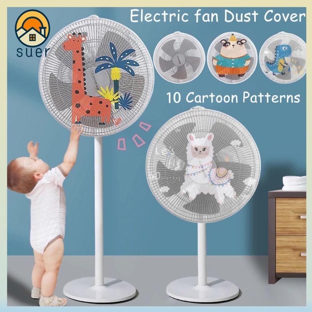 SUERHD Cartoon Fan Dust , Anti-pinch Fingers Cute Cartoon Universal Fan ...