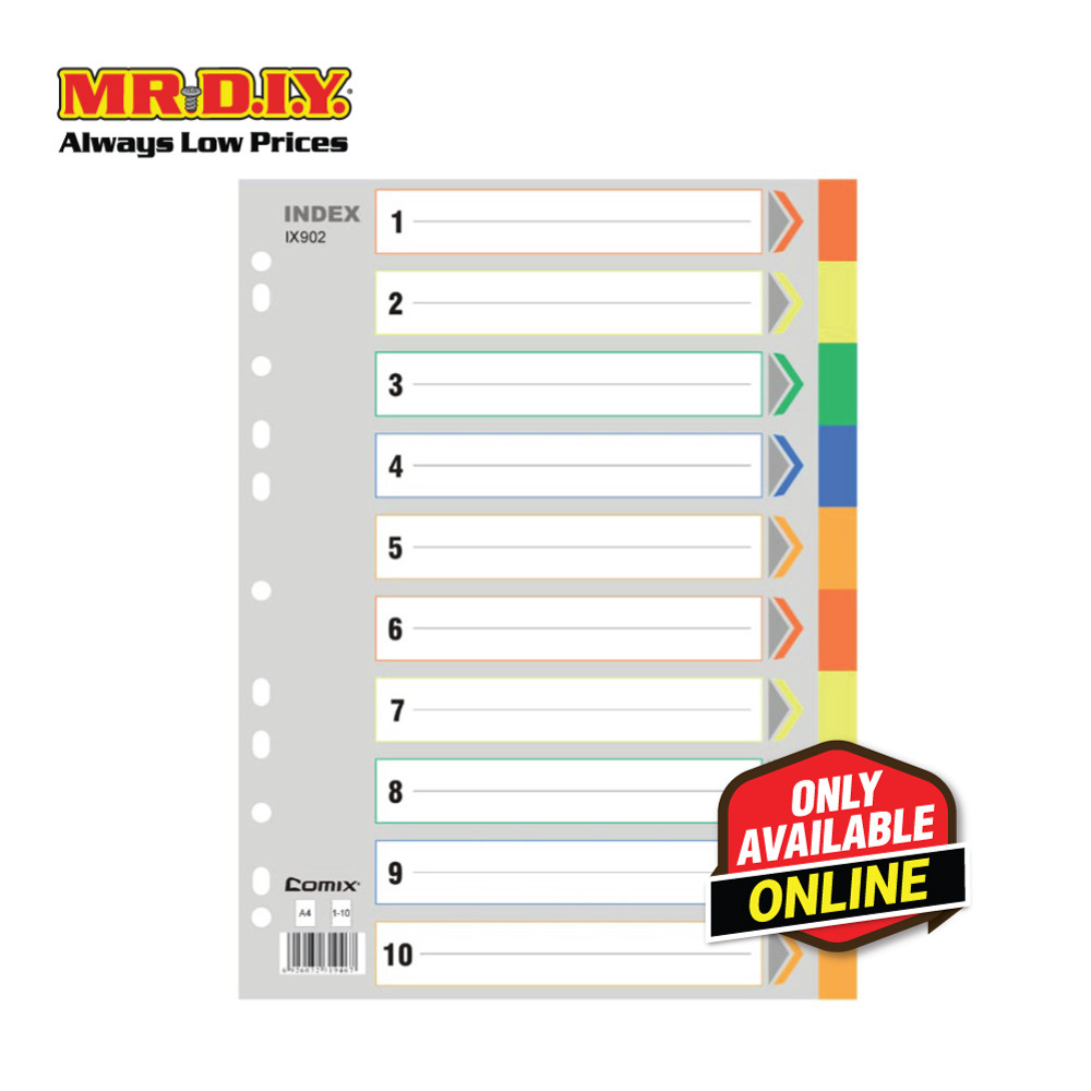 COMIX A4 Index Divider Paper (10 pieces) | Shopee Singapore