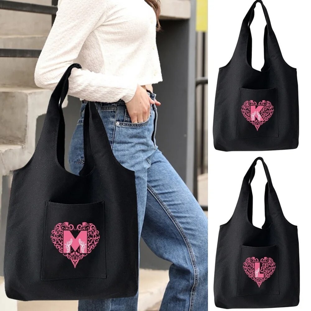 Shoulder Bag Women Shopper Organizer Bags Canvas Fashion Reusable ...