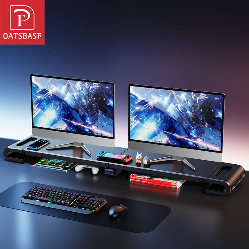 Oatsbasf Adjustable Lifting Dual-position Monitor Stand Desktop Gaming ...