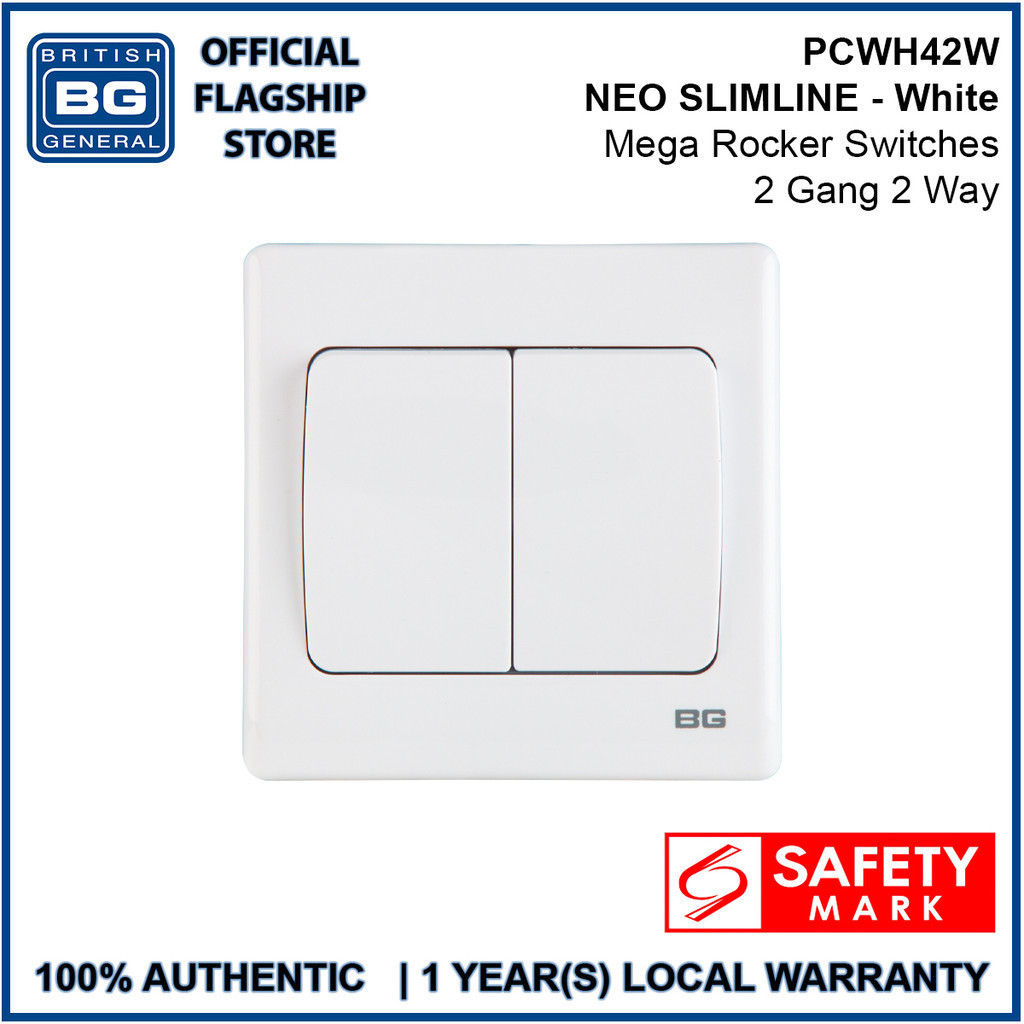 British General (PCWH42W) Neo Slimline, Moulded 10A 10AX Mega Wide ...