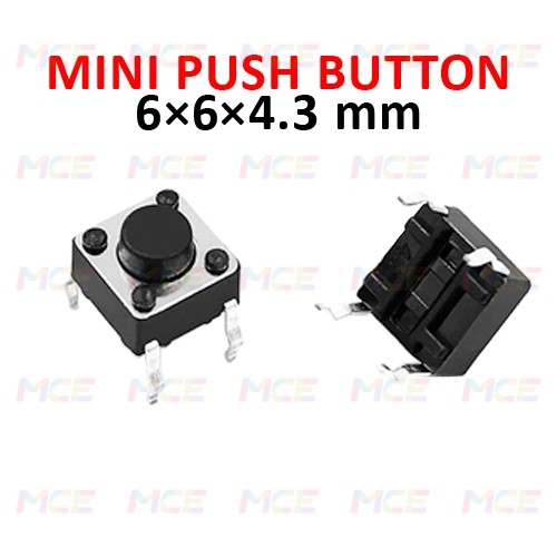 Mini Tact Switch 6×6×4.3 mm Tactile Momentary Through Hole DIP Push ...