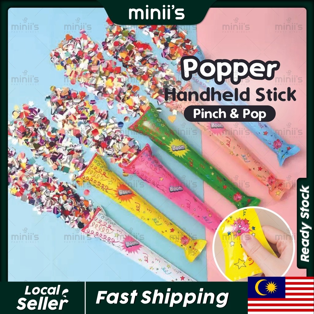 MINIIS Party Popper Confetti Popper Handheld Stick Birthday Popper ...