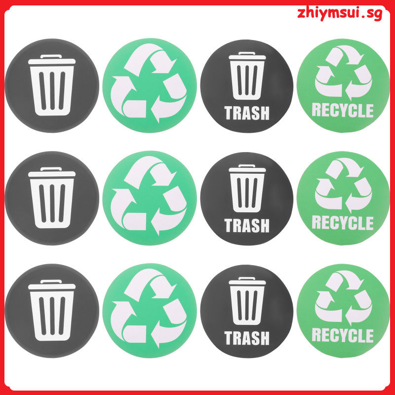 Trash Can Recycle Sticker Stickers Labels Garbage Sign Bin Logo Symbol ...