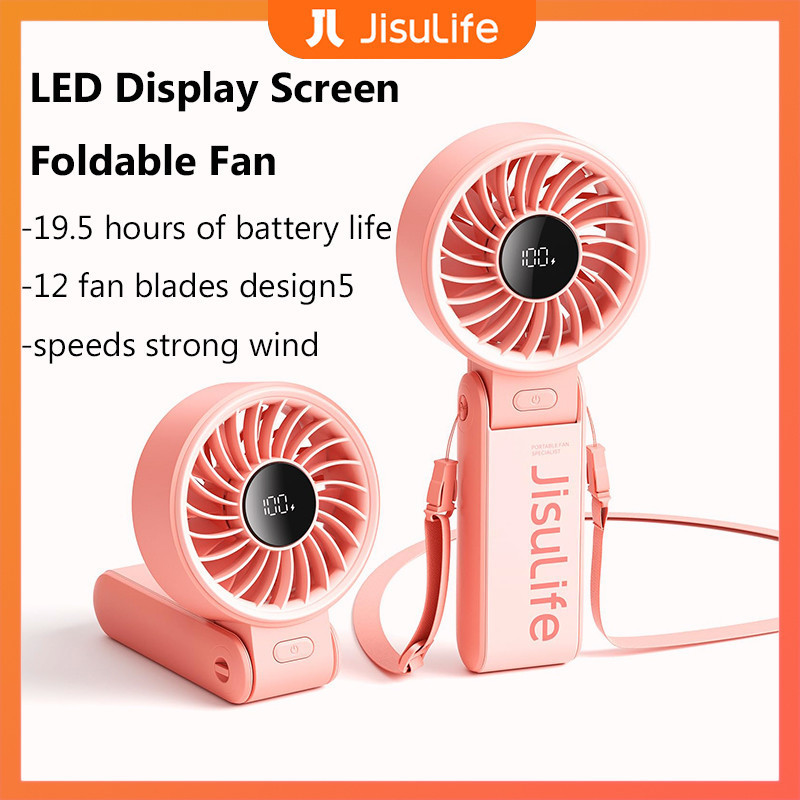 JISULIFE Handheld Fan Life 7 Portable Mini Fan 3600mAh 5000mAh With LED ...