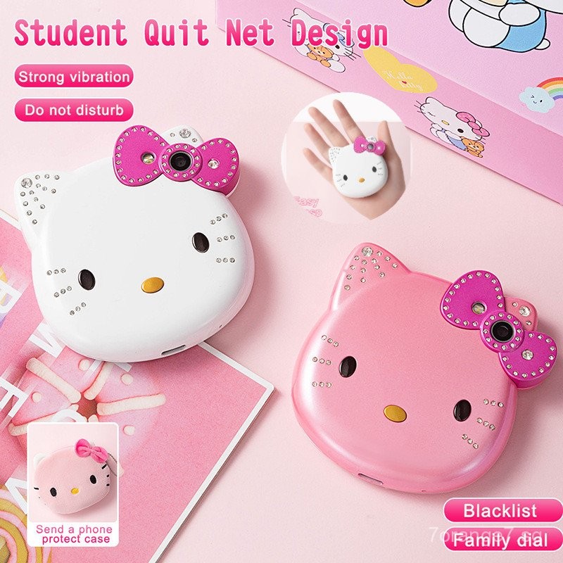 Mini Phone Cute Hello-Kitty K688 Children's Flip Smart Chip Girl ...