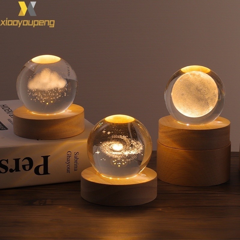 Creative Universe Galaxy Luminous Crystal Ball Night Light Bedroom ...