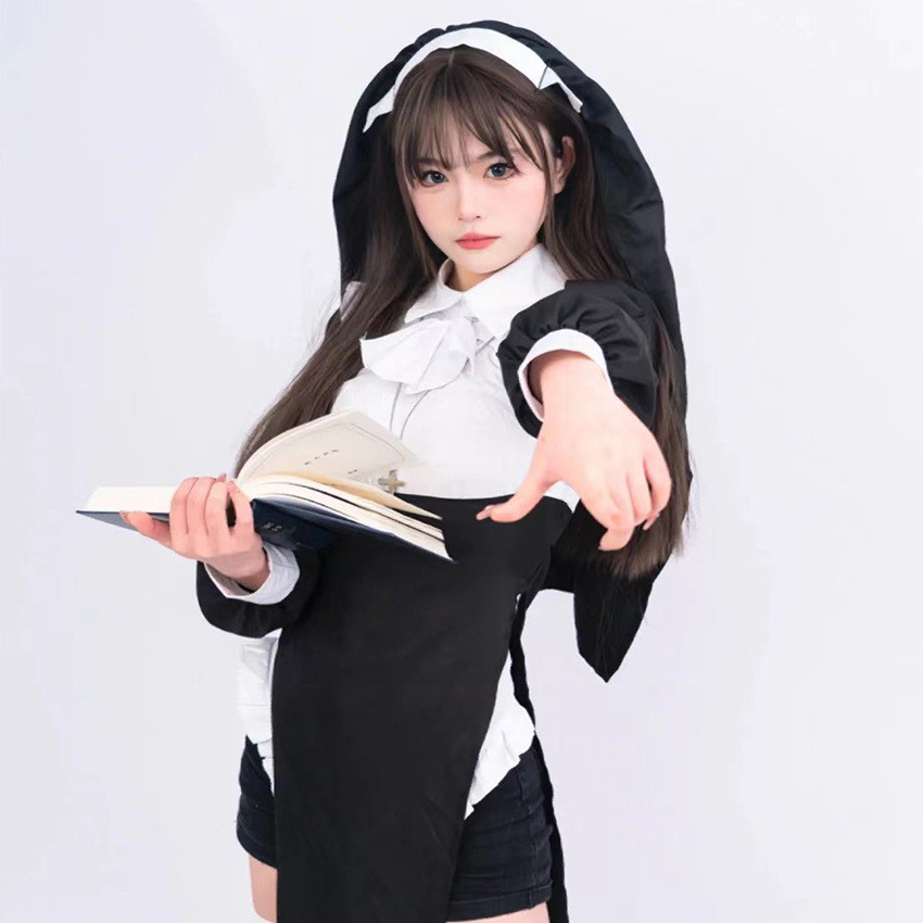 [Silvian·COS]Nun cosplay Sexy chowbie Cross-Dressing Halloween Nun ...