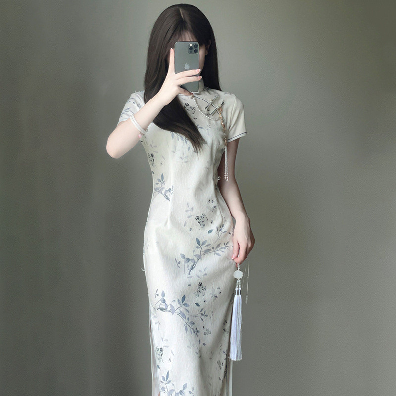 2025 cheongsam dress Huakai Gardenia Chinese Style Improved Plain ...