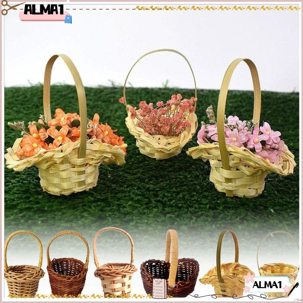 ALMA Braid Flower Baskets, Mini Accessories Flower Arrangement Basket ...