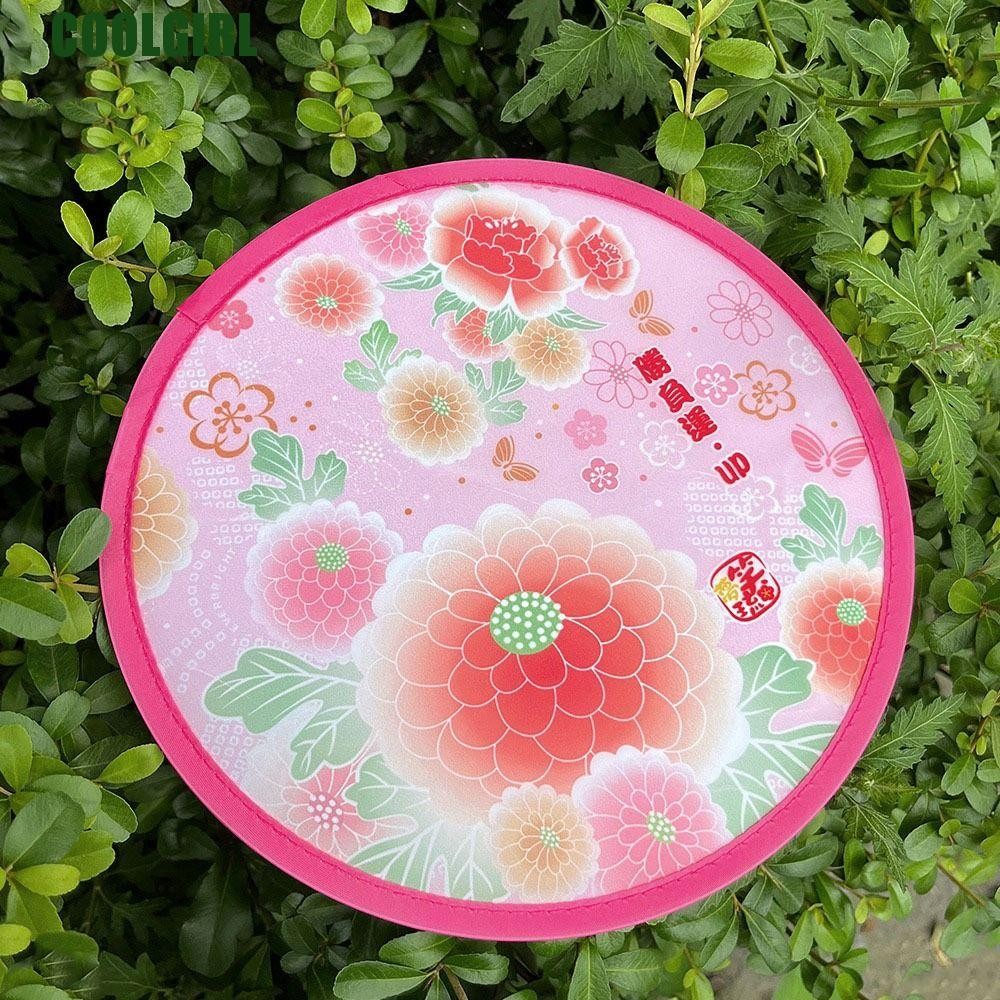 COOLGIRL Folding Flying Disk, Japanese Style Polyester Circular Fan ...