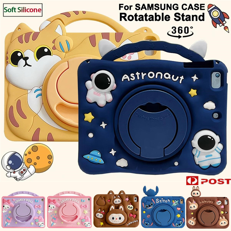 3D Astronaut Labubu Portable Folding Invisible Stand Kids Case With ...