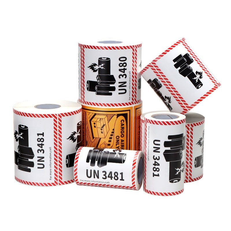Lithium Battery Label UN3481 3480Fire Warning Battery Label ...