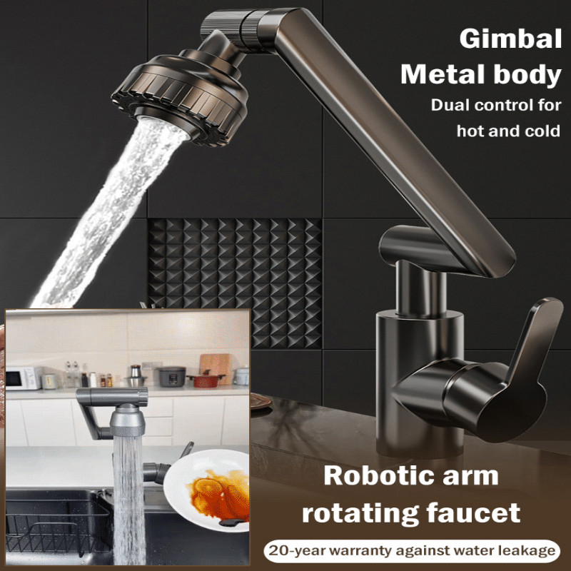【Splash-proof/water-saving】1080° mechanical arm rotating faucet/Rotate ...