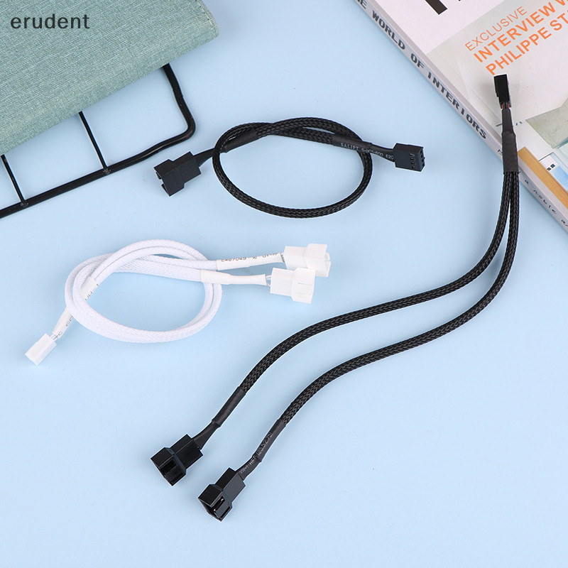 erudent 4pin Fan Extension Splitter Hub Cables Motherboard CPU 4 Pin Y ...