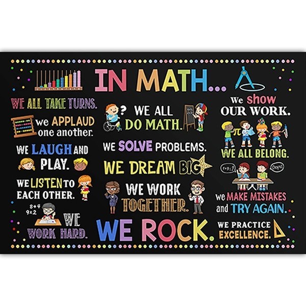Canvas Wall Art Math Poster Math Classroom Decor Math Teacher Silk ...