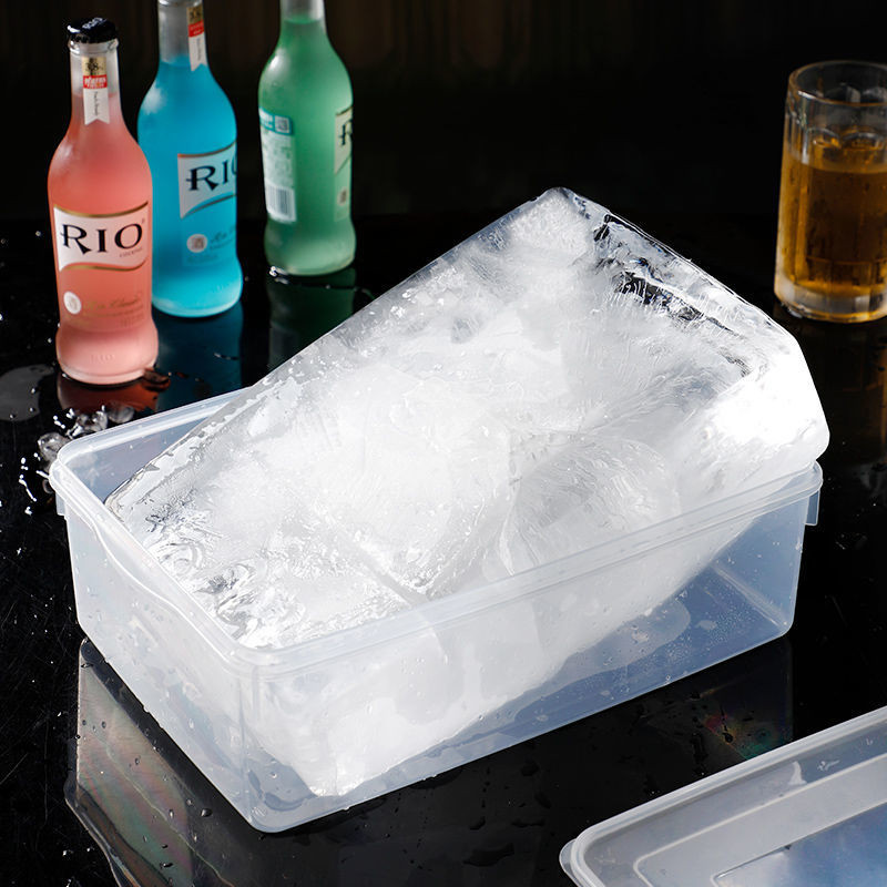 Big Ice Tray Box Ice Box Utensils Bar Large with Lid Frozen Ice Box Ice ...