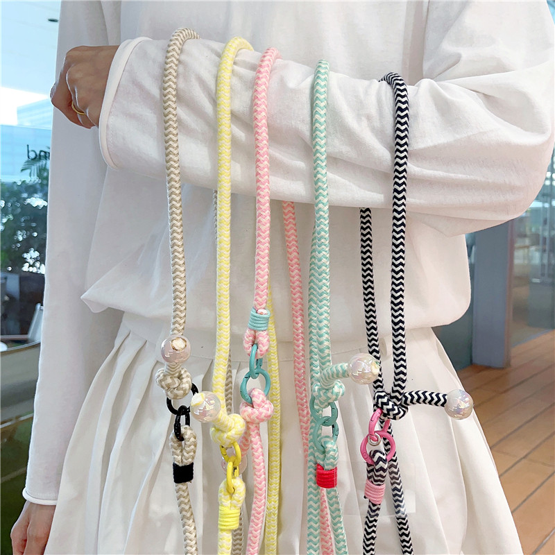 Korea Cute Color Weave Phone Strap Crossbody Lanyard Stylish Sport ...