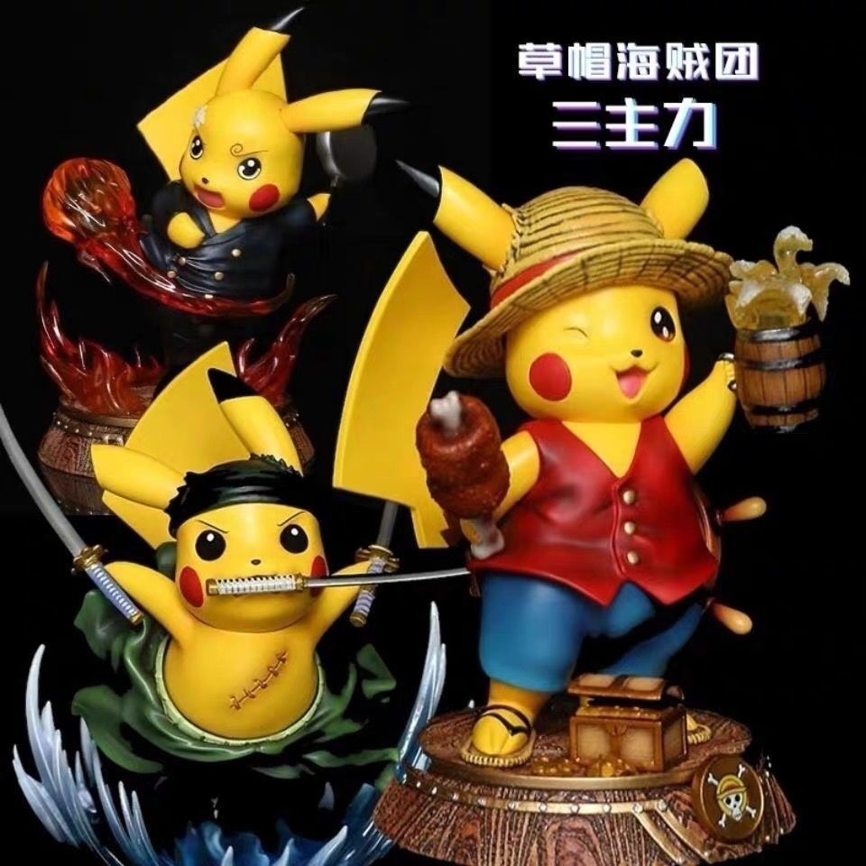 Sg SELLER One Piece Elf Pikachu COS One Piece Luffy Yamaji Zoro Pikachu ...