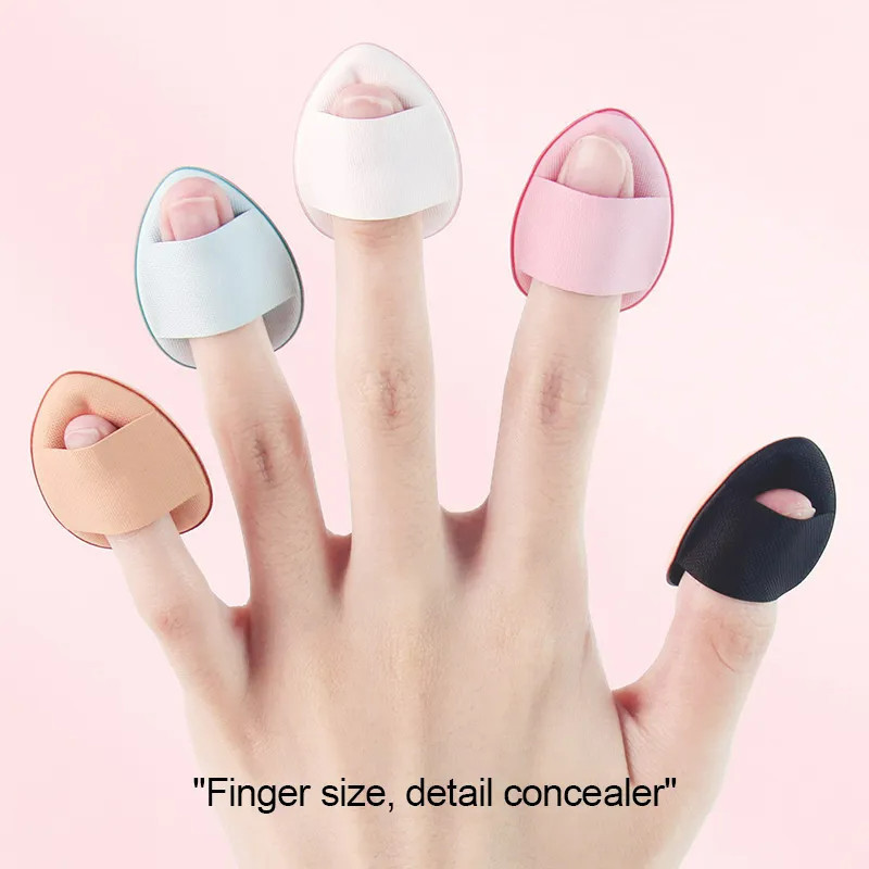 5/10Pcs Mini Size Finger Puff Makeup Sponge Concealer Foundation Detail ...