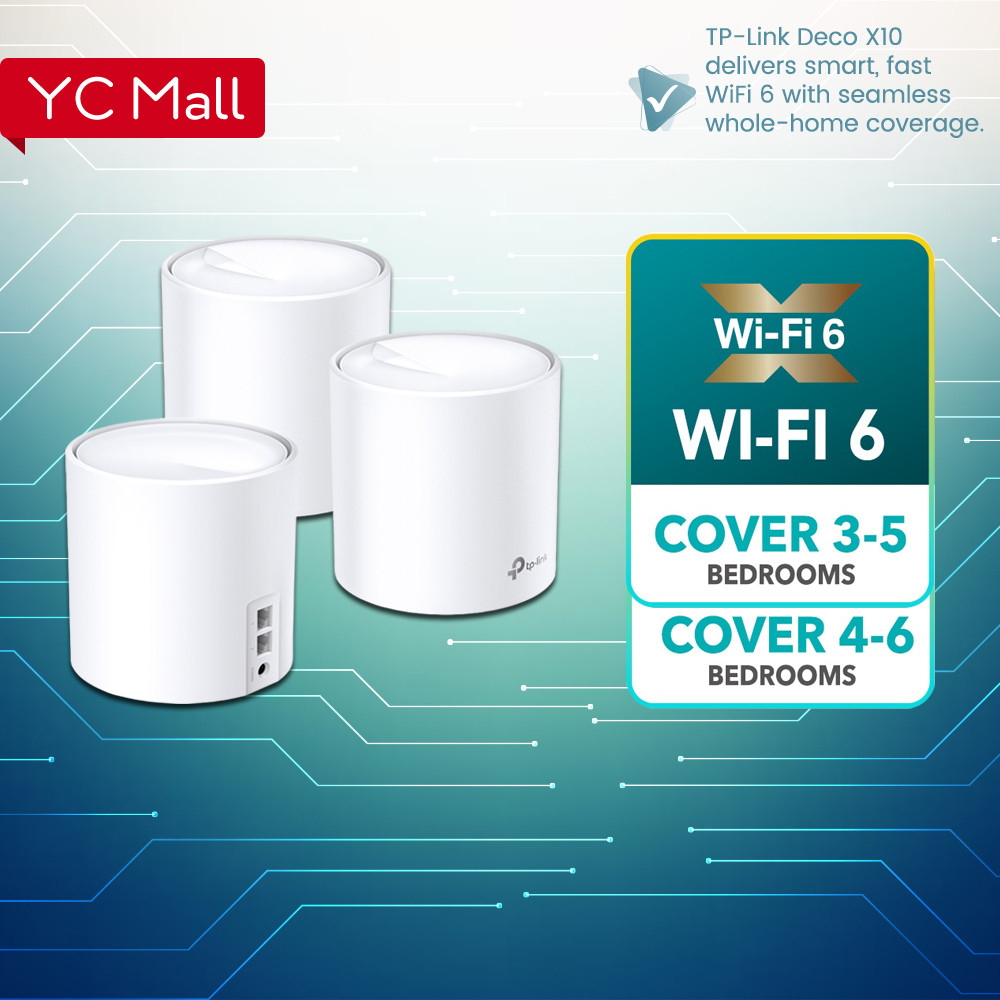 TP-Link AX1500 Whole Home AI-Driven WiFi 6 Mesh Router Deco X10 ...