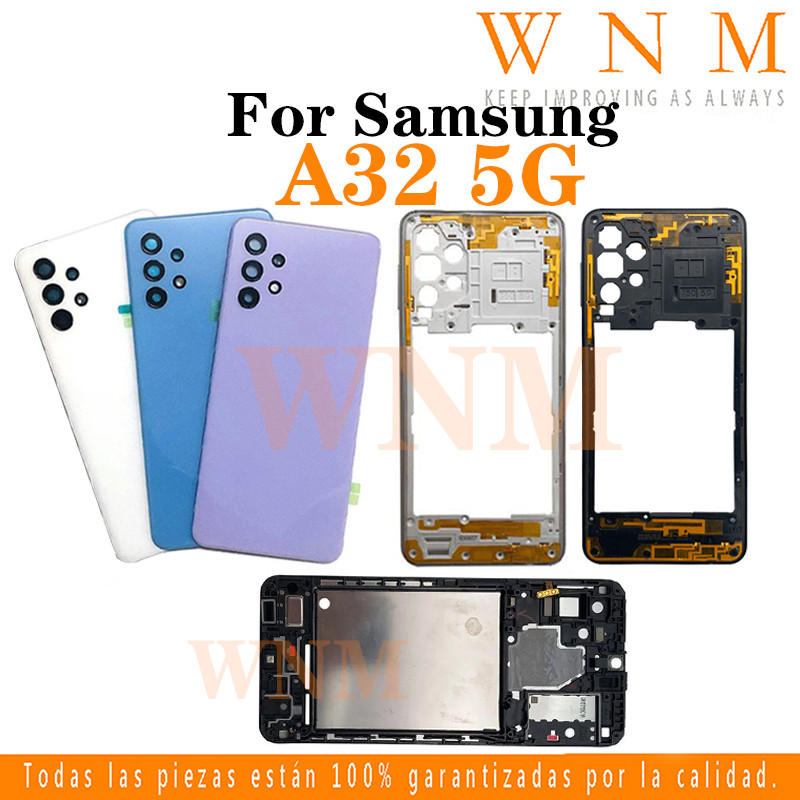 For Samsung Galaxy A32 5G LCD Front Frame Bezel Back Battery Cover ...