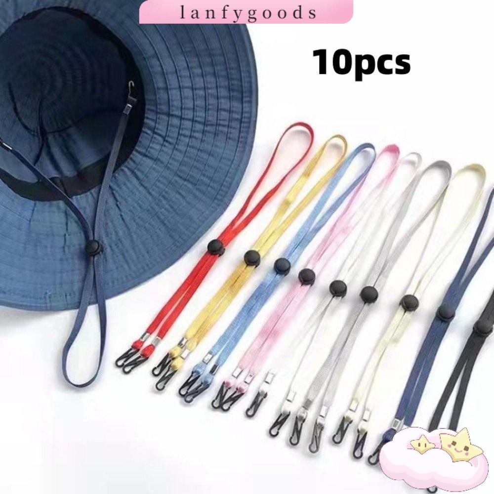 LANFYGOODSS 10pcs Hat Chin Cord, 70cm Nylon Windproof Hat Strap, Anti ...