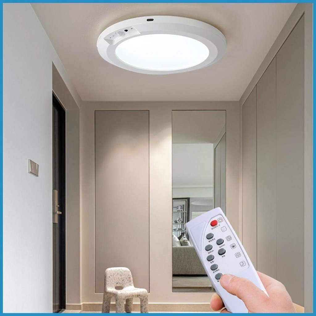 Motion Sensor Ceiling Light Round LED Battery Powered Ceiling Light ...