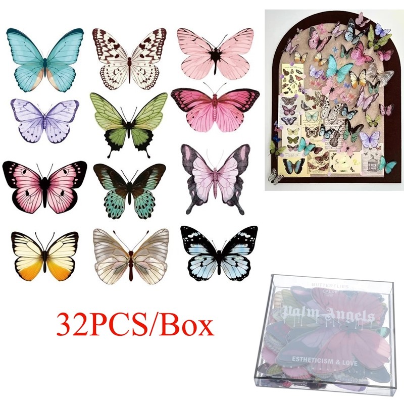 36PCS/Box 3D Butterfly Wall Decor Birthday Party Christmas Decorations ...
