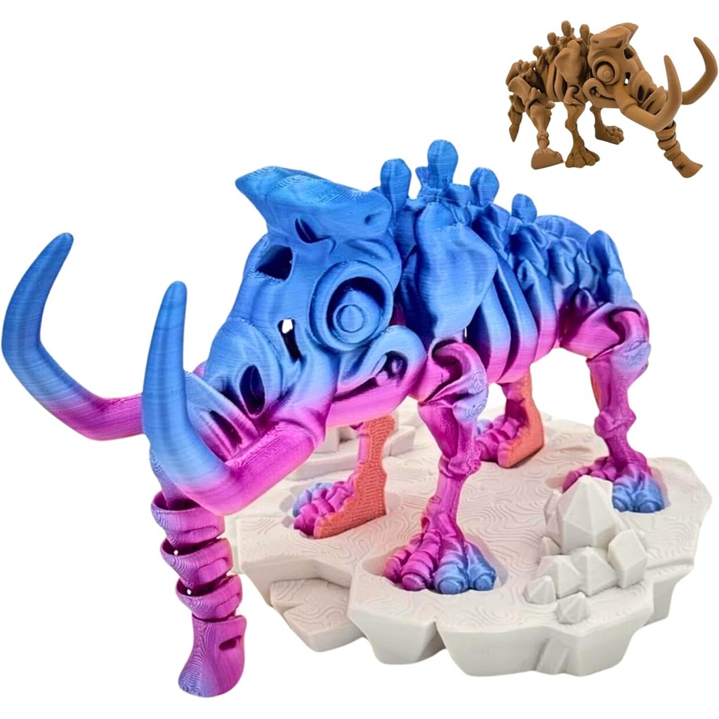 3D Printed Articulated Mammoth Toys | Flexible Figures | Desk Fidget ...