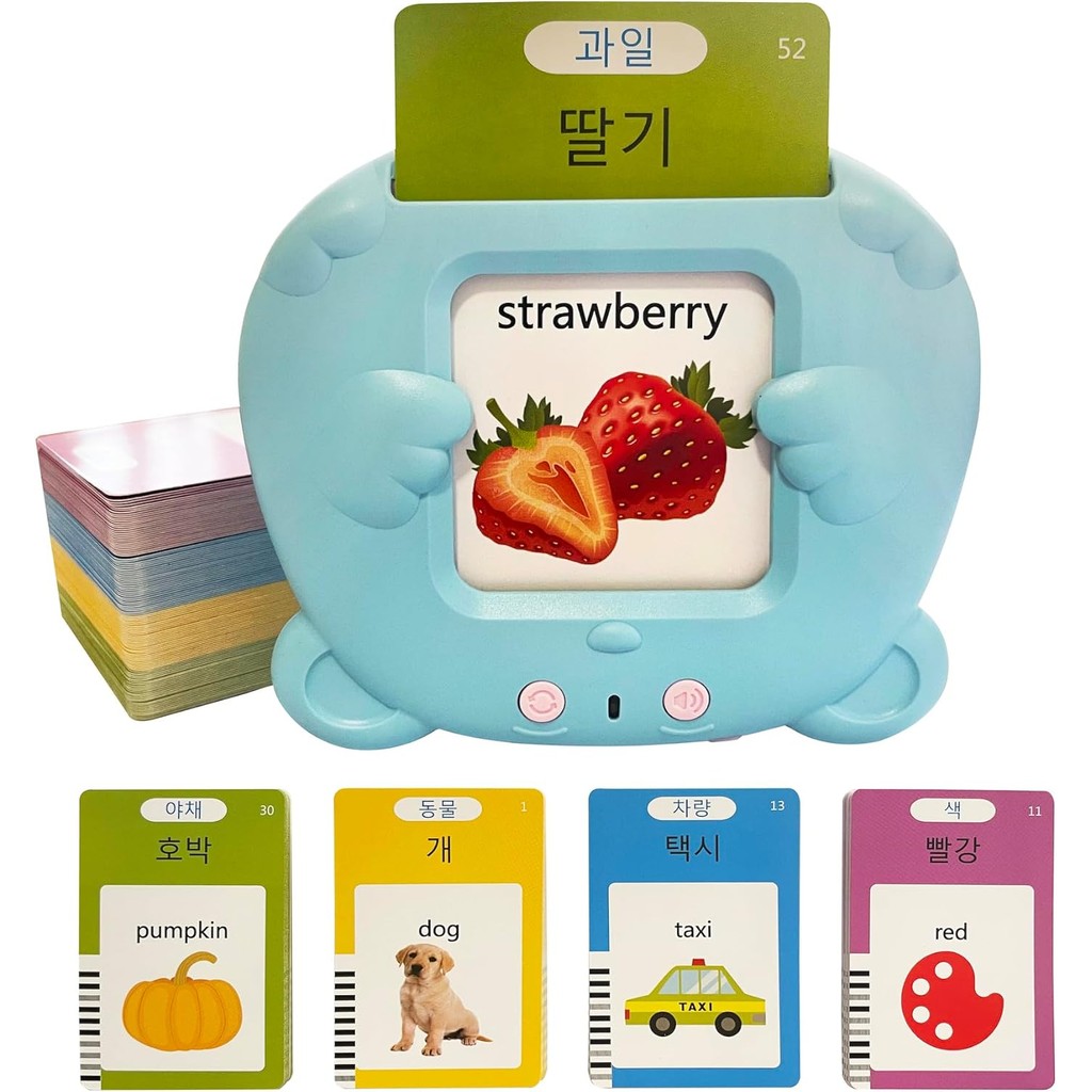 Korean-English Talking Flash Cards for Kids 112 PCS, Learn Korean ...