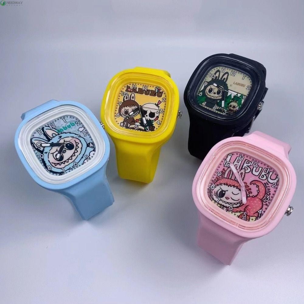 NEEDWAY Labubu Wrist Watch, Square Cartoon Zimomo Quartz Watch ...