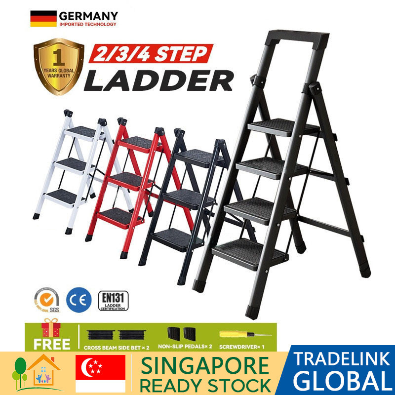 Step Ladder - 2/3/4/5 Steps / Slim Aluminium Ladder / Foldable / Space ...