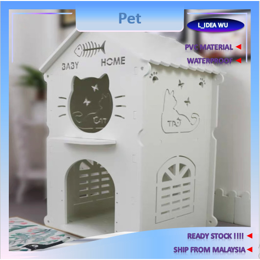 Pet Bed Cat House Indoor Outdoor Pet House Rumah Kucing Tempat Tidur ...
