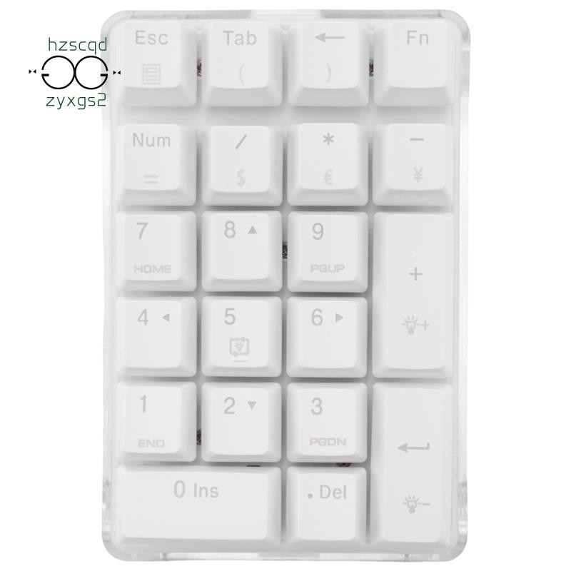 Mechanical Numeric Keypad Wired Gaming Keypad Crystal Case White ...