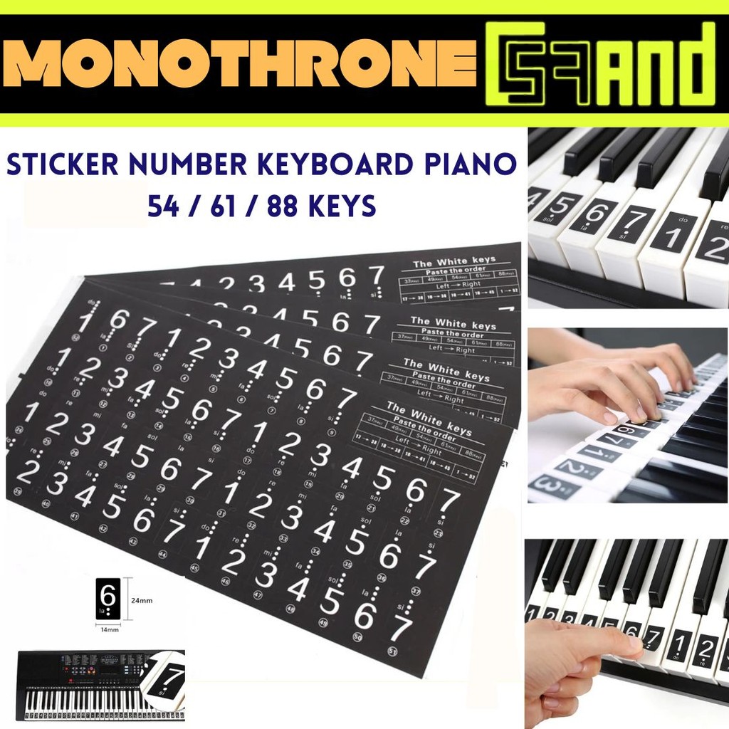 Piano Keyboard Key Sticker Chord Tone Ladder Label Key Sticker Piano ...