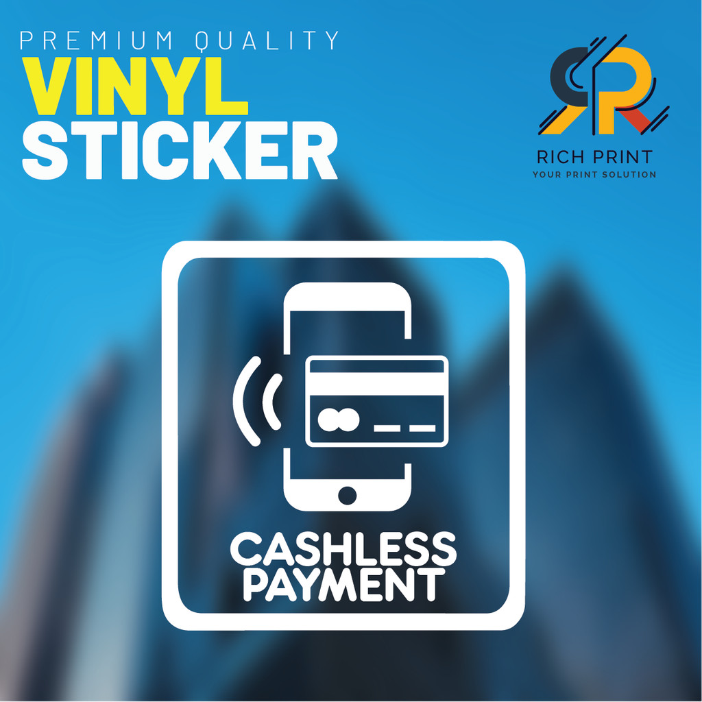 Cashless Payment Cutting Sticker Vinyl To Install For Glass Door ...