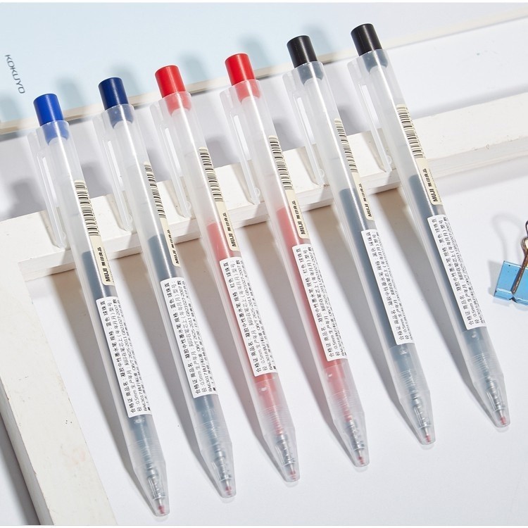 MUJI pen Ballpen Sign pen Black/Red/Blue Gel Ballpoint Pen 0.5mm Office ...