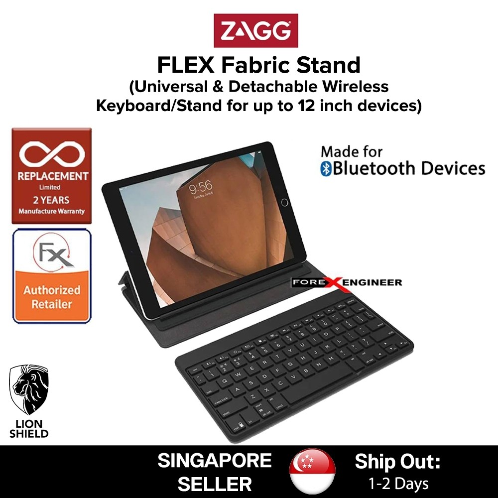 SG ZAGG Flex Portable Universal Bluetooth Keyboard and Detachable Stand ...
