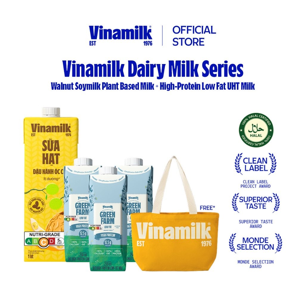 [Bundle Deal] Vinamilk Green Farm High Protein UHT Milk 3 x250ml ...