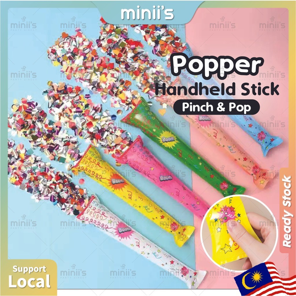 MINIIS Party Popper Confetti Popper Handheld Stick Birthday Popper ...
