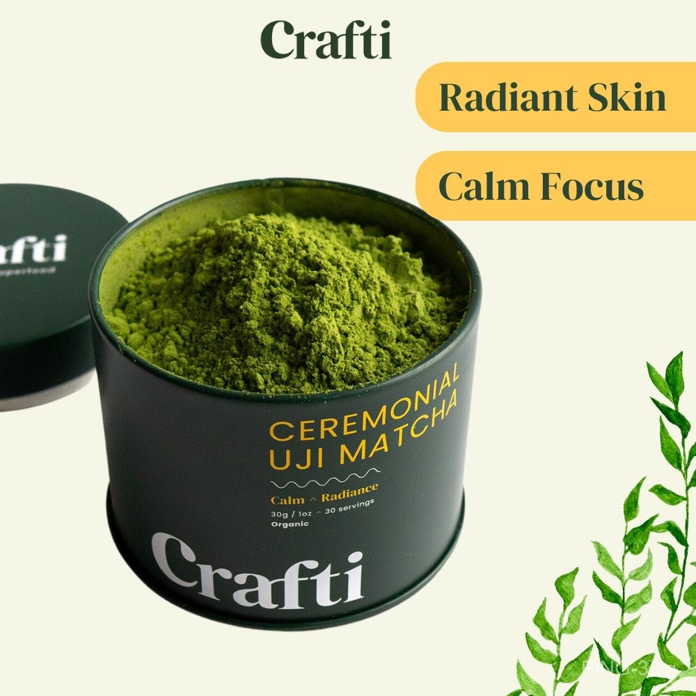 Crafti Ceremonial Matcha Powder - Organic Uji Matcha(30g/100g) | Shopee ...