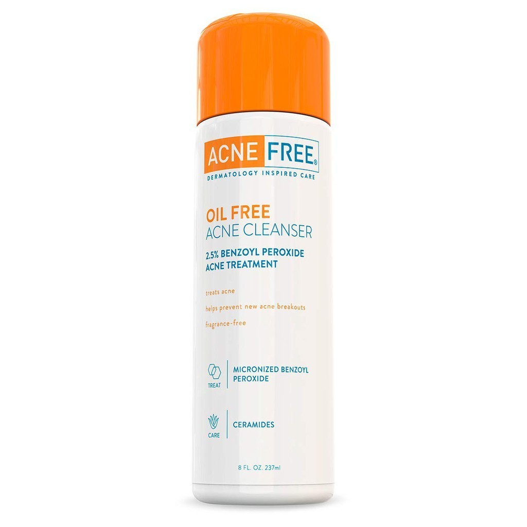 Acne Free Oil-Free Acne Cleanser, Benzoyl Peroxide 2.5% Acne Face Wash ...