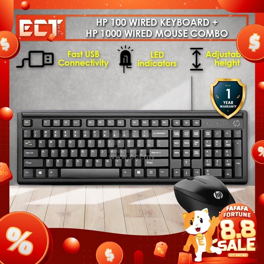 HP 100 USB Wired Full Size Keyboard (2UN30AA) | Shopee Singapore